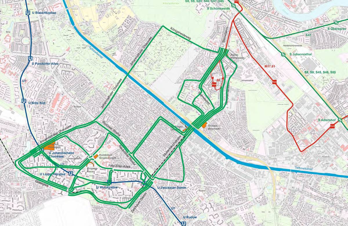 Verlängerung der Straßenbahn von Johannisthal Richtung Gropiusstadt ...